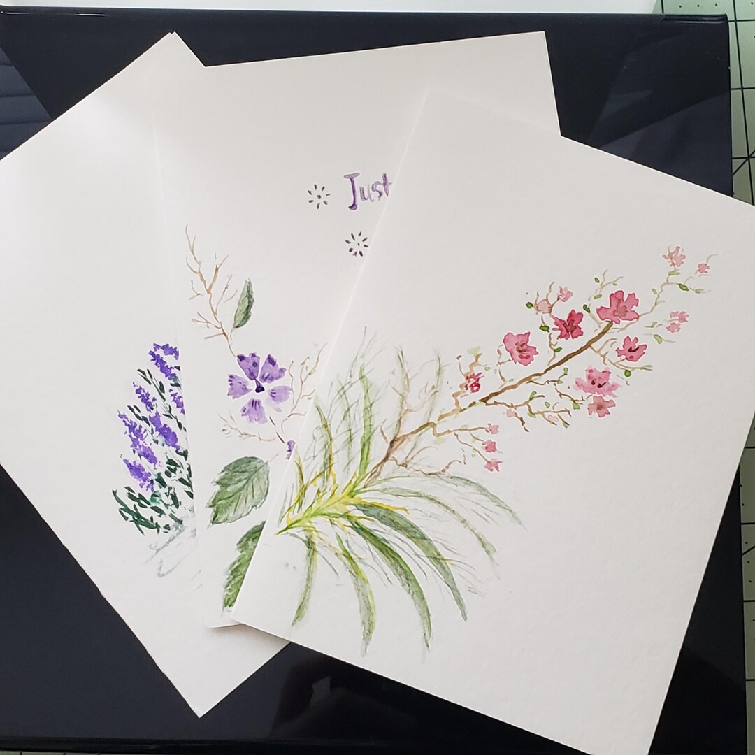Hand-painted Watercolor Flower Cards – Original Art Greeting Card – 5x7 ...
