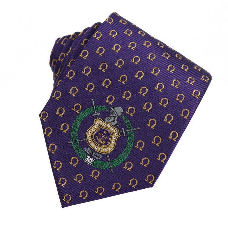 Omega Psi Phi Silk Tie - Omega Print - Etsy