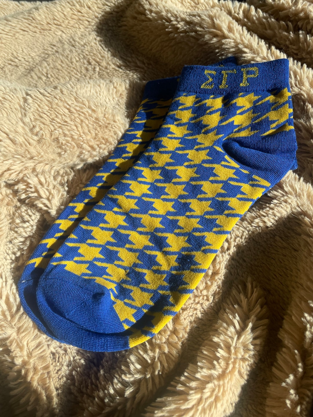 Sigma Gamma Rho Ankle Socks - Houndstooth - Etsy