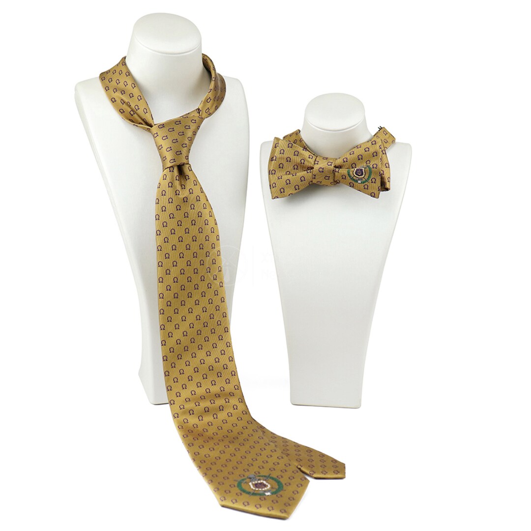 Omega Psi Phi Silk Tie - Omega Print Gold - Etsy