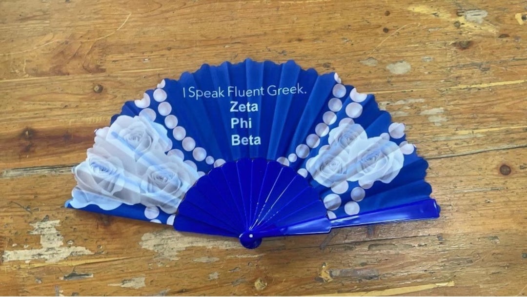 Zeta Phi Beta Fan - I Speak Fluent Greek W/ Pearls - Etsy