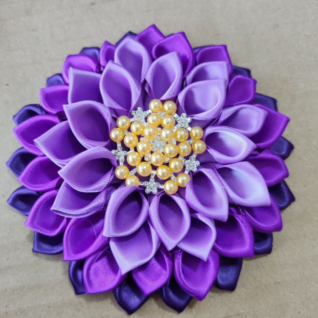 Delta Sigma Theta African Violet Satin Brooch Tricolor - Etsy