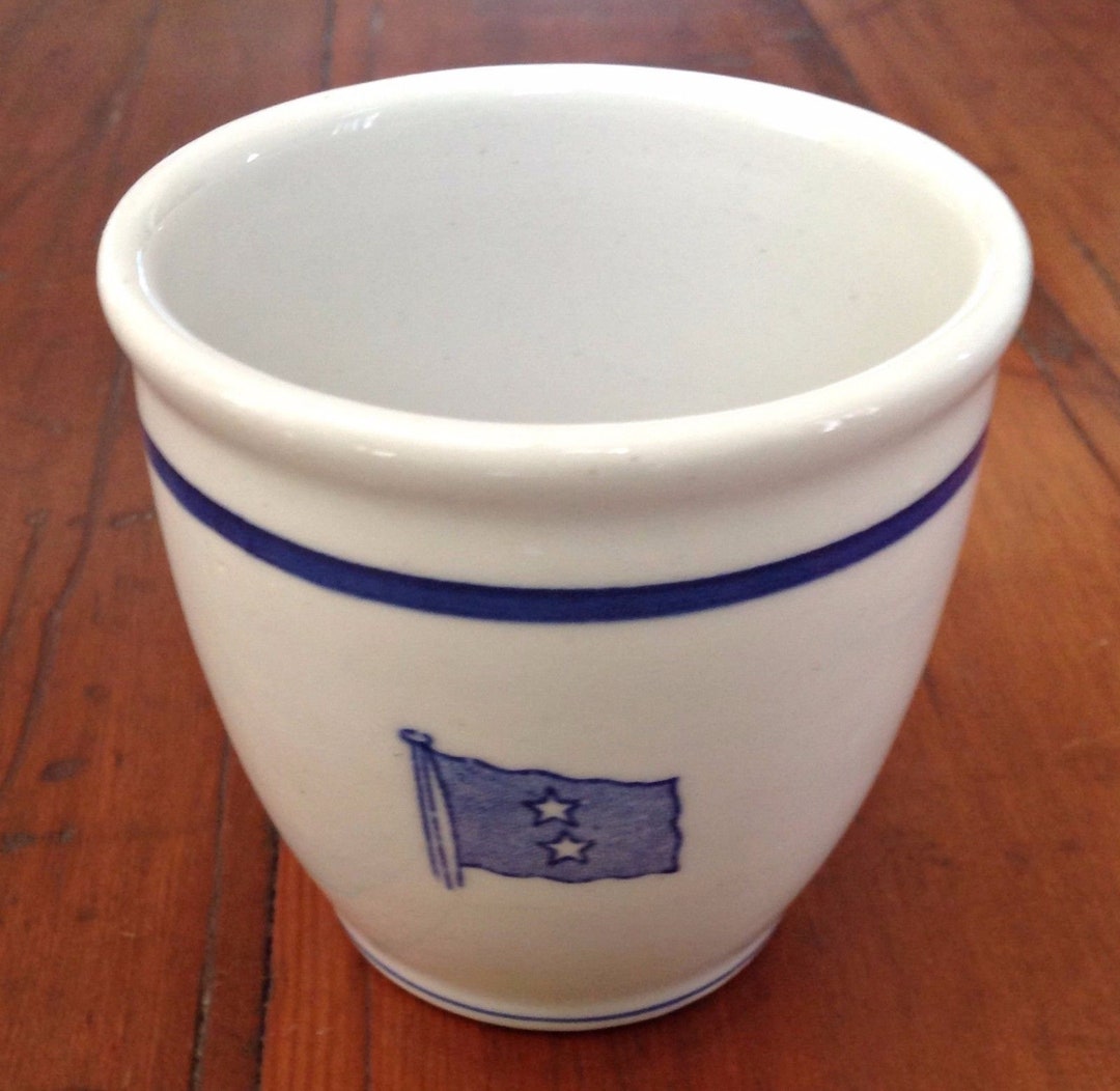 WWII US Navy Handless Watchstanding Mug or Cup w 2 Star Flag Used in ...