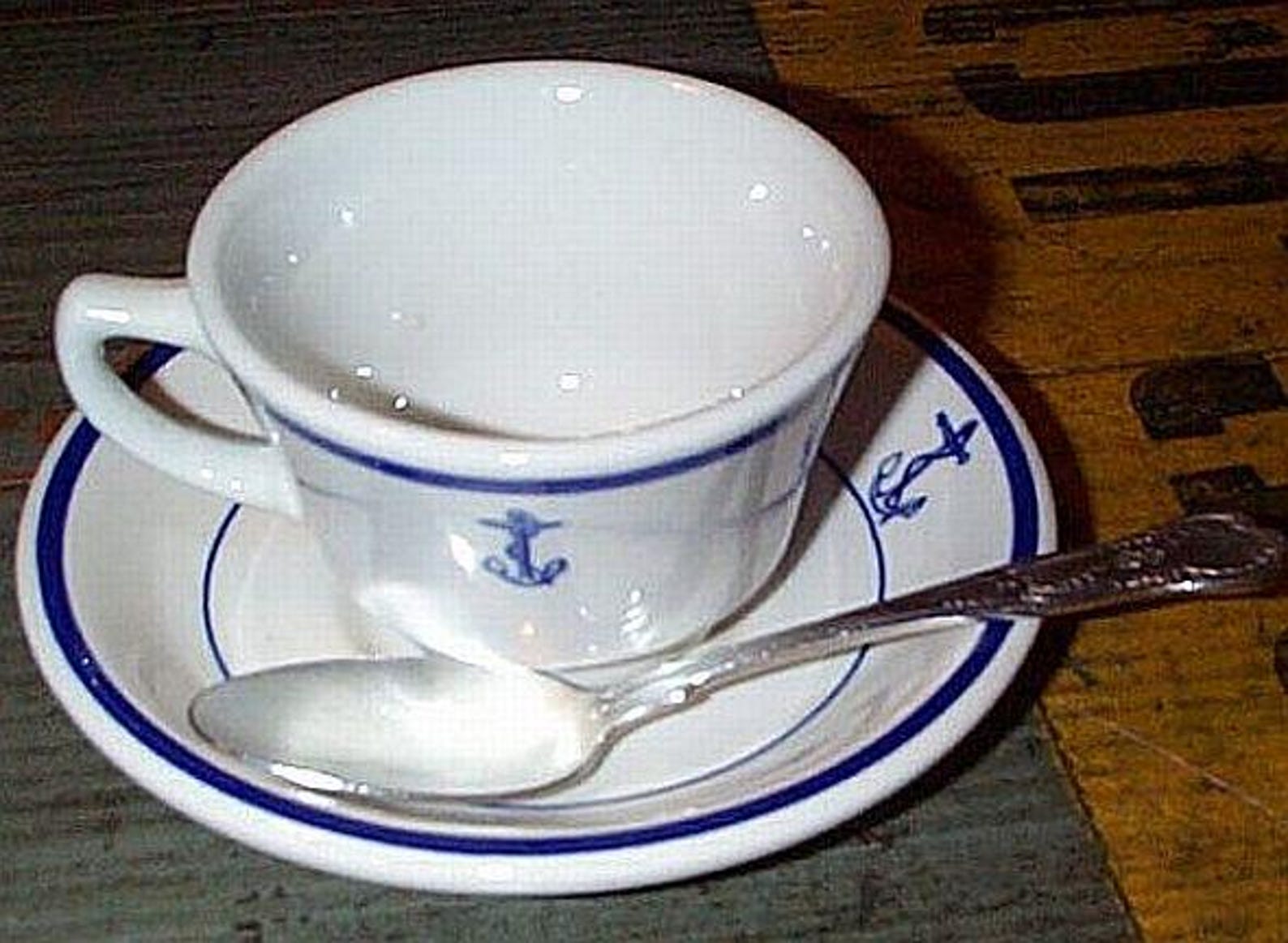 US Navy 3 Piece Cup Saucer Teaspoon Set, WWII Korea Vietnam Used in the ...