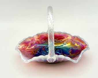 Reserved for Marcia - Fenton Plum Opalescent Vase Signed by Nancy ...