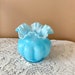 Fenton Blue Ruffled Vase - Etsy