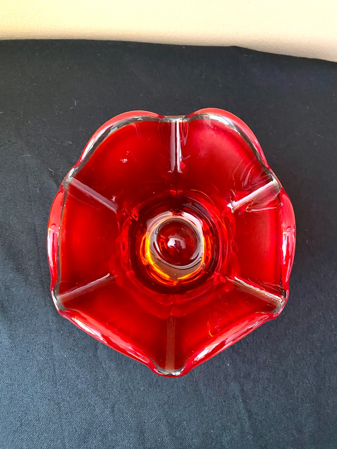 Viking Red Glass Bowl - Etsy