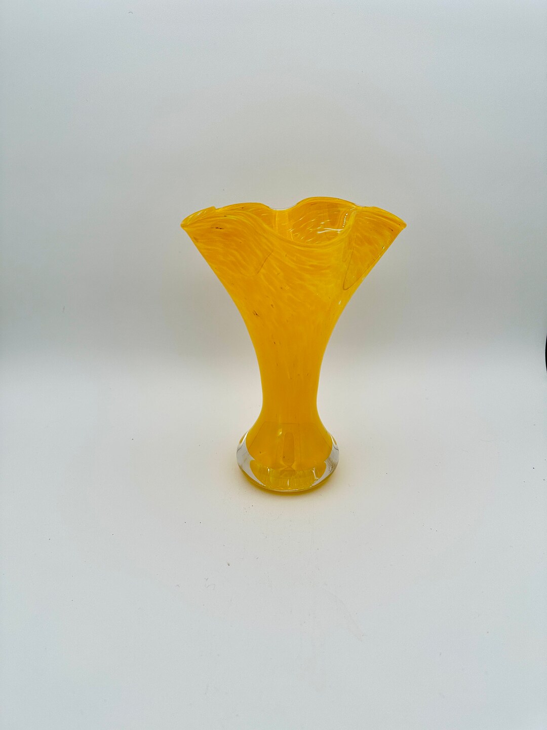 Yellow Splatterware Handblown Vase - Etsy