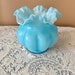 Fenton Blue Ruffled Vase - Etsy