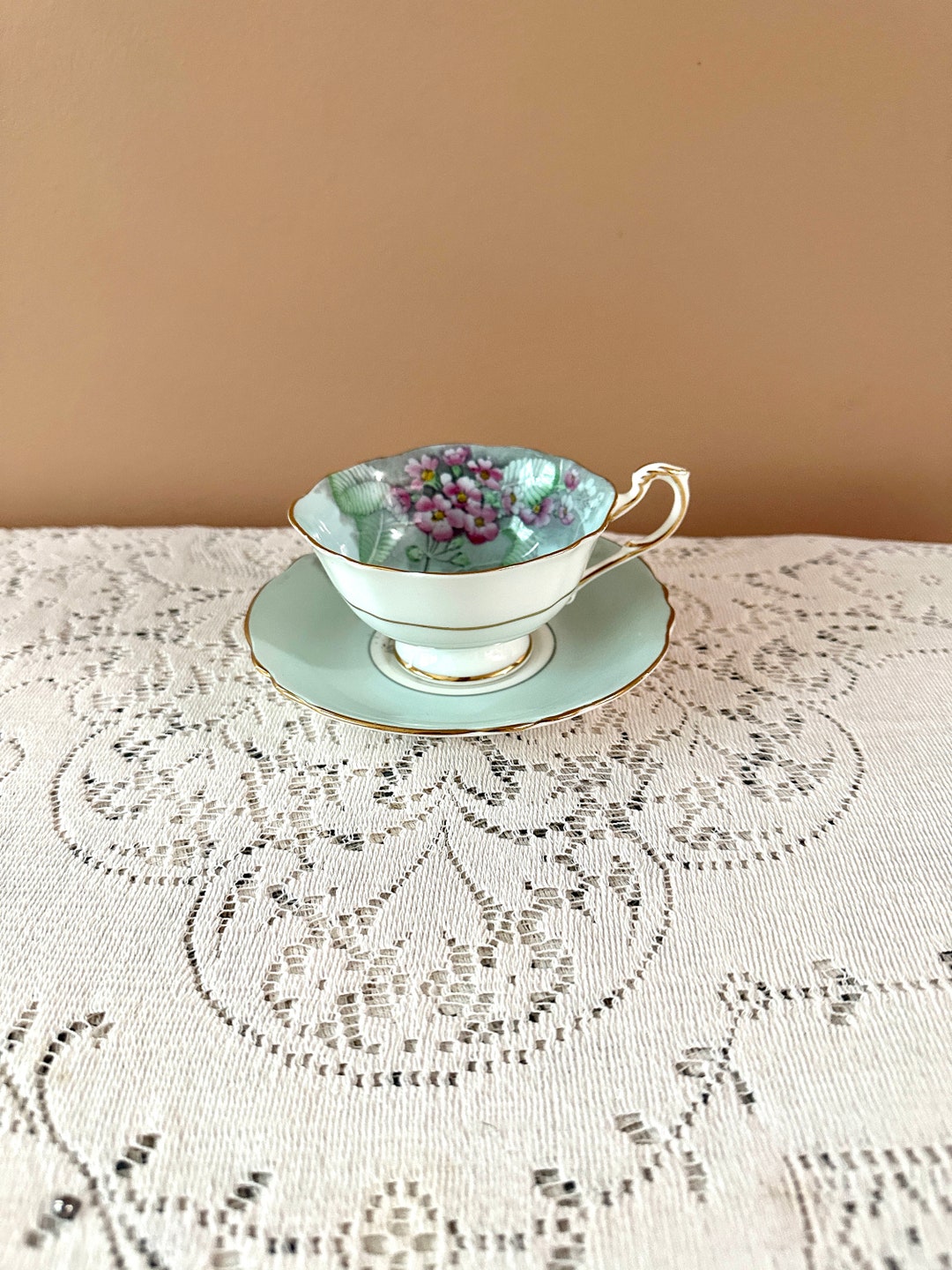 Vintage Paragon Primula Cup and Saucer: Bone China Tea Set - Etsy
