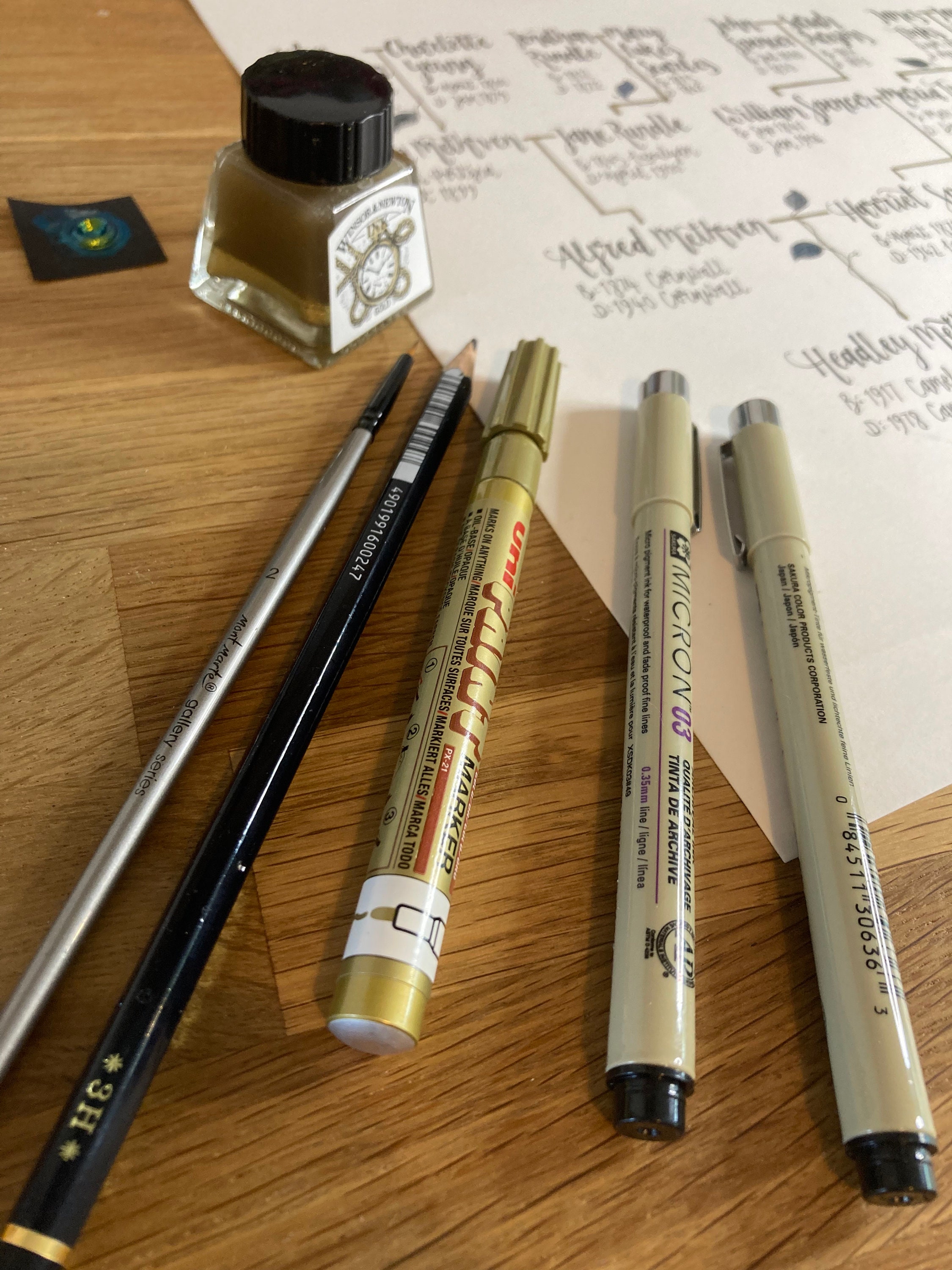 Handwritten Family Tree Hand Lettering Personalised Gift Ancestry ...