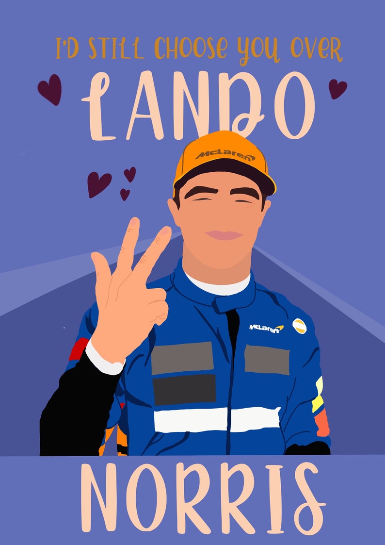 Id Choose You Over Lando Norris Greeting Card, Funny Card, Formula One ...