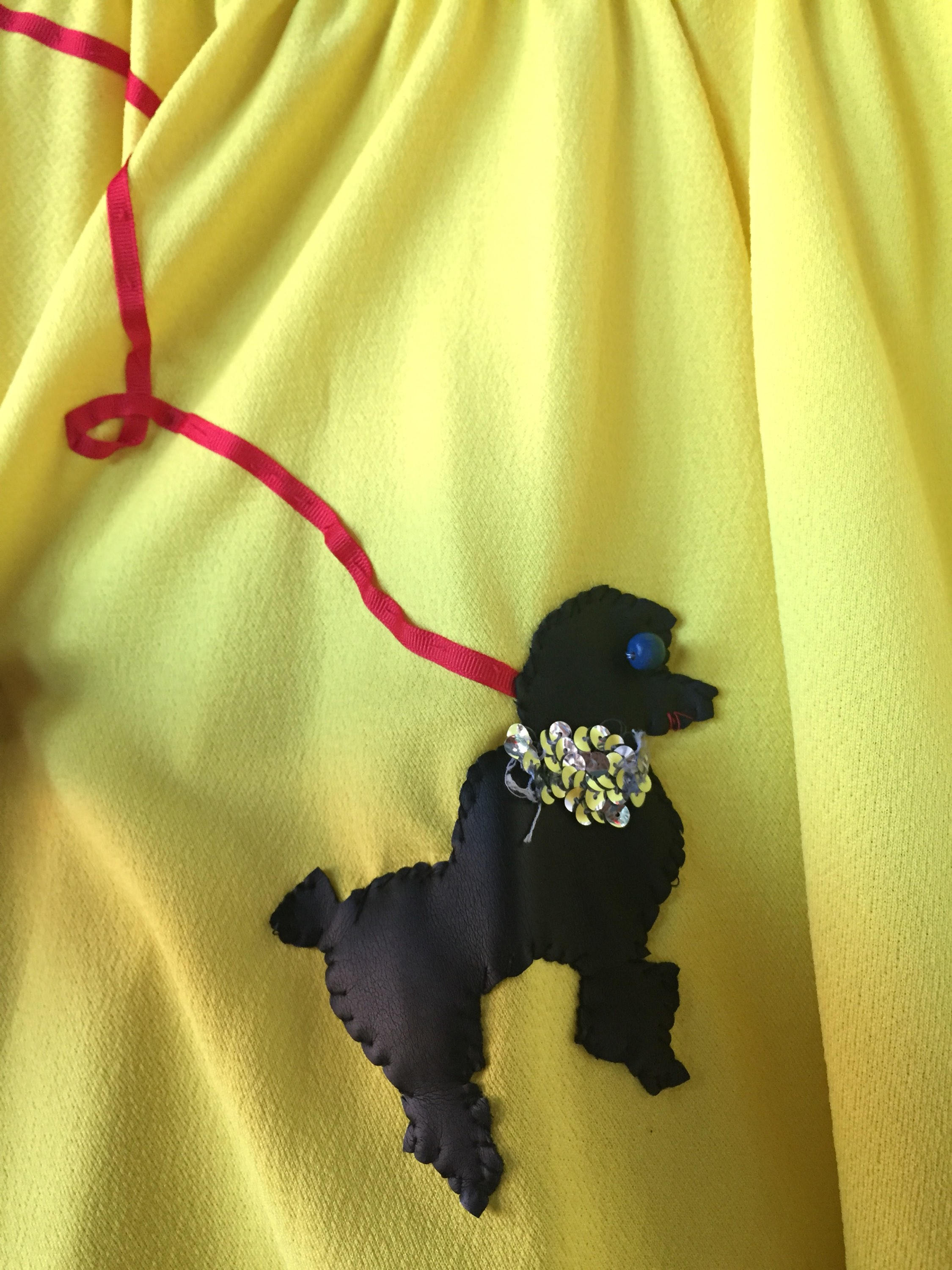 Vintage 50's Yellow Poodle Appliqué Circle Mini Skirt Size - Etsy