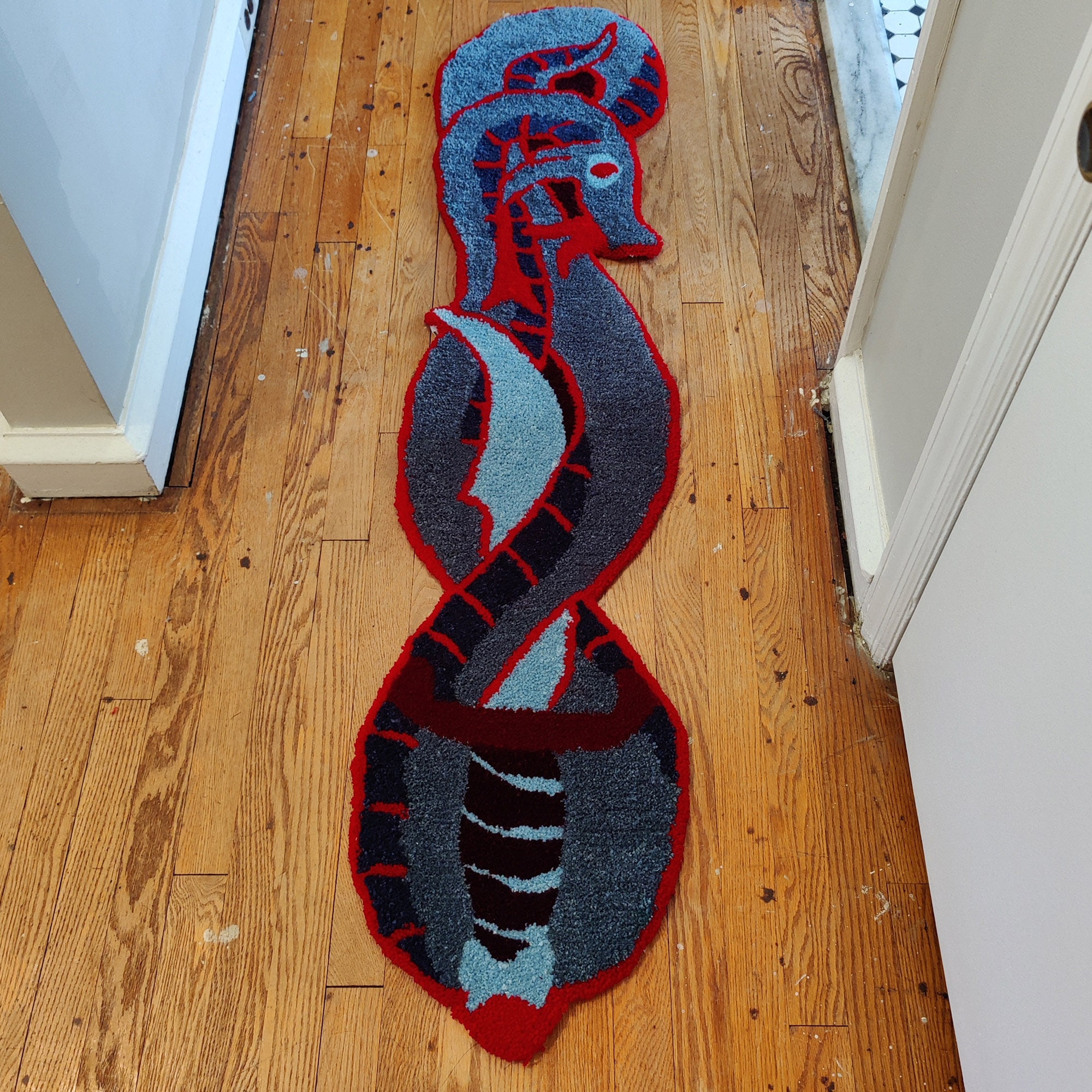 SNAKE AND DAGGER Hand Tufted Rug Wall Art 62 X 15 - Etsy