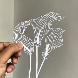 Calla Lily Papercut Template Papercutting Flower Pdf Jpg Cricut SVG ...