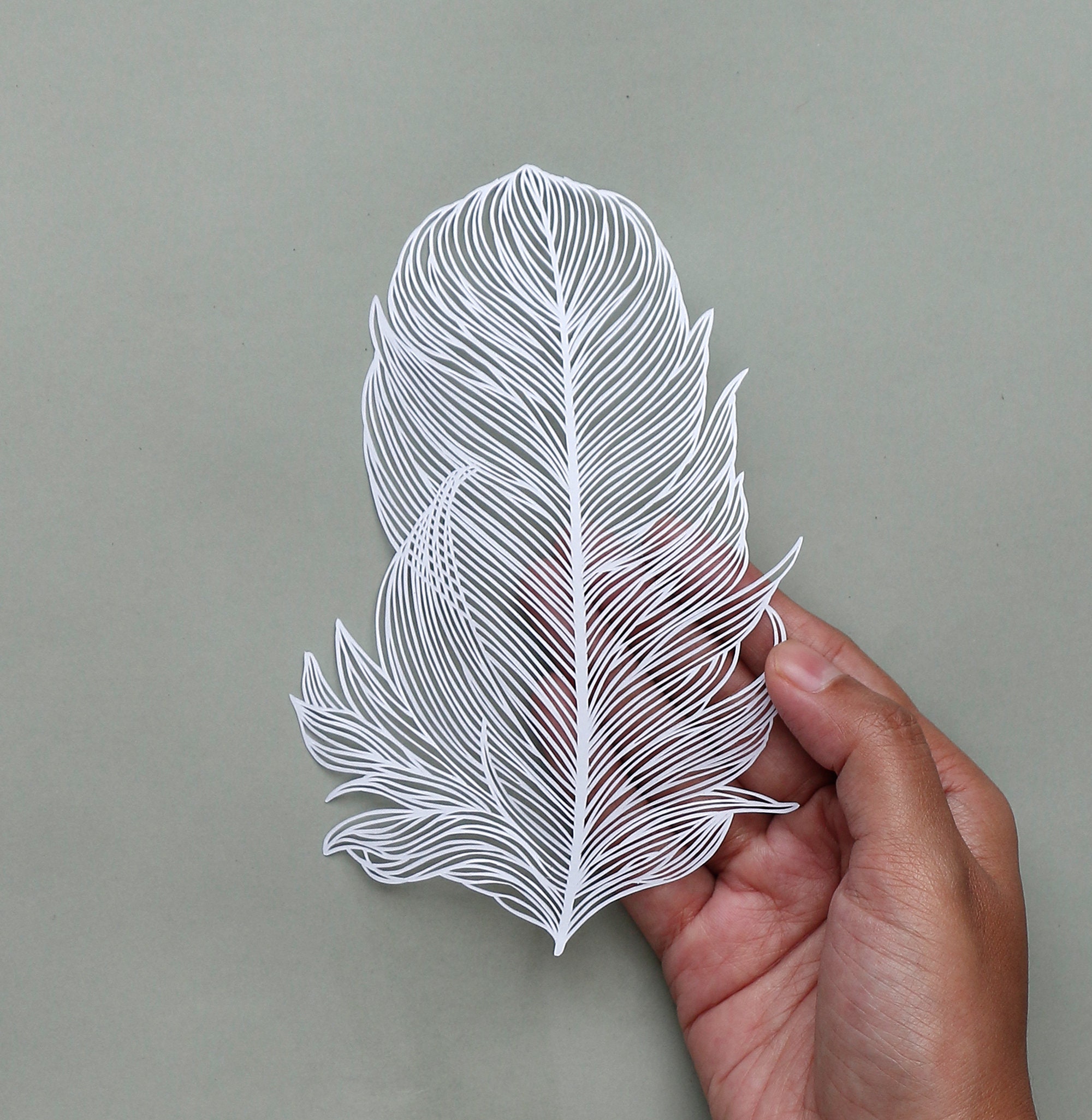 Feather Papercut Template Feathers Papercutting Art Svg Pdf - Etsy