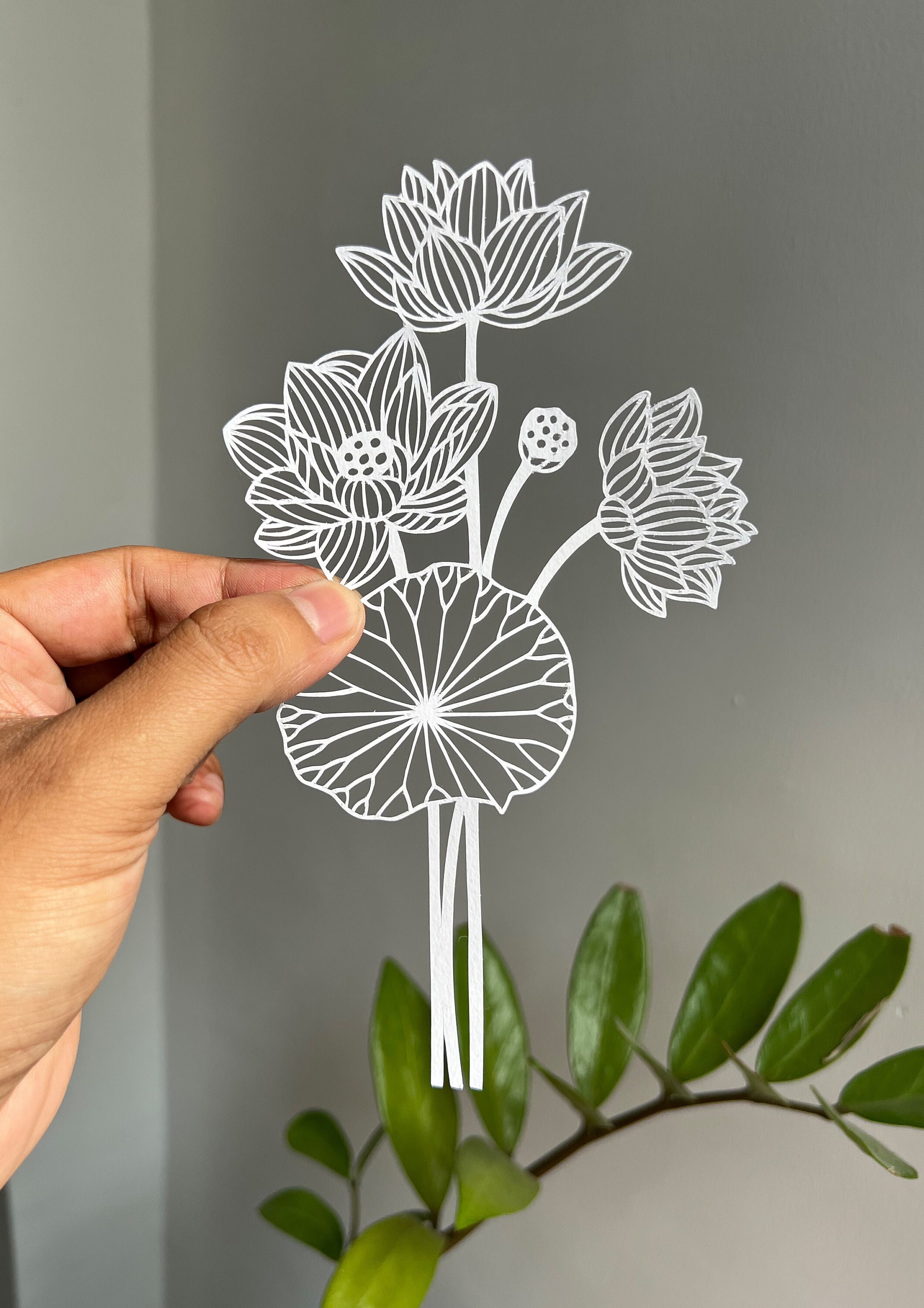 Lotus Papercut Template Papercutting Art Lotus Flower Cricut SVG ...