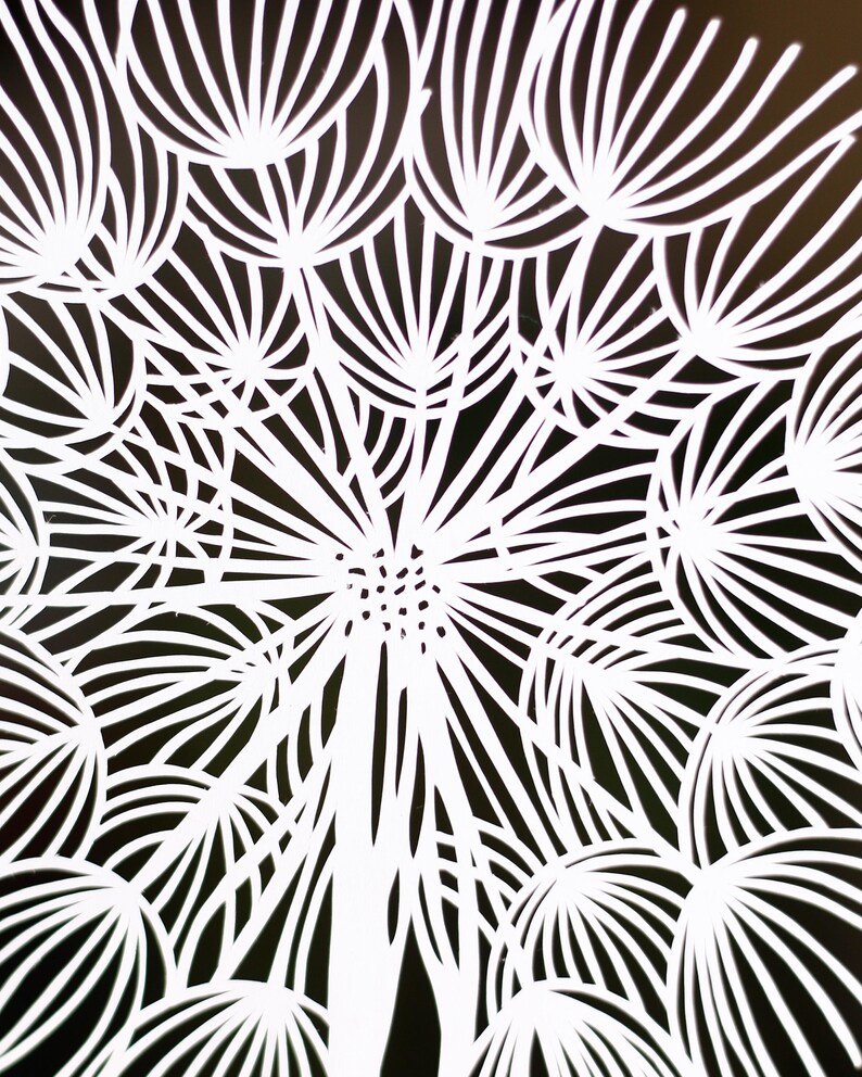 Dandelion Papercut Template | Flower Papercutting Art Cricut SVG ...
