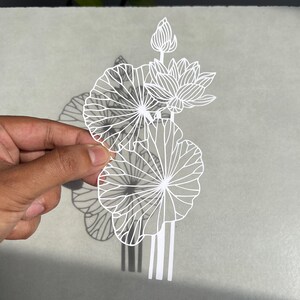 Lotus Papercut Template Papercutting Art Lotus Flower Cricut SVG ...