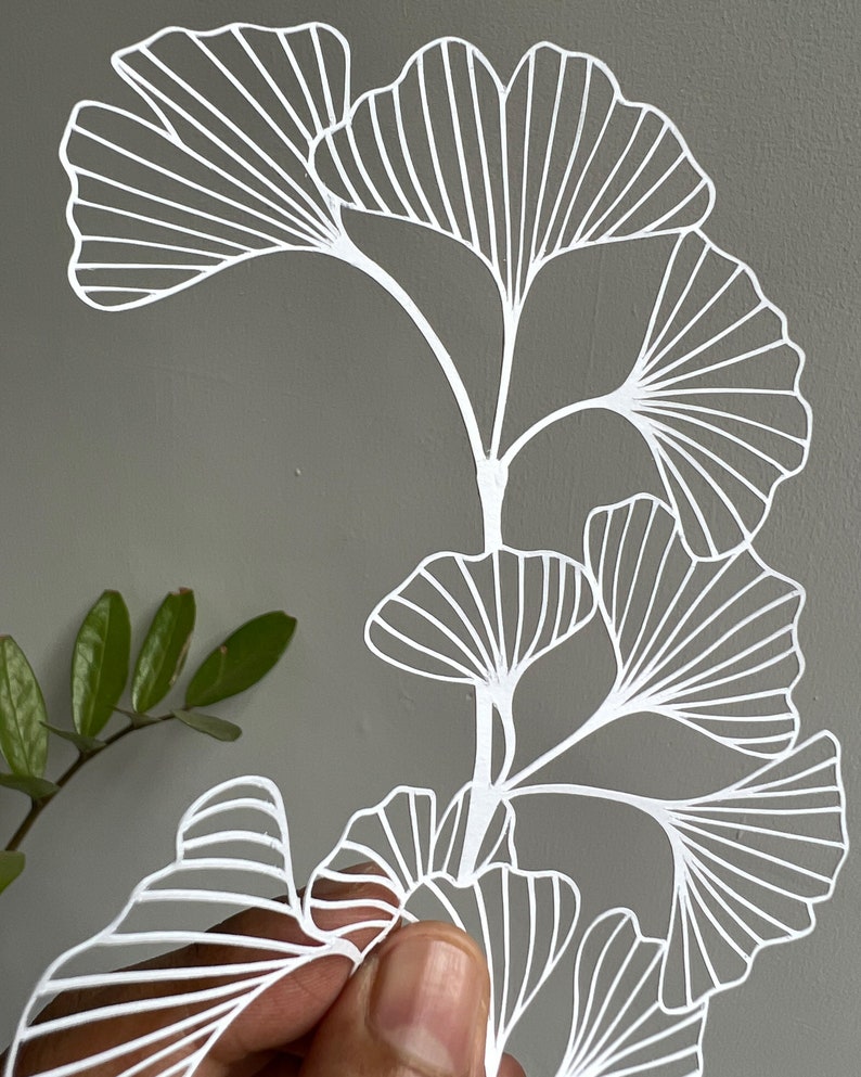 Gingko Leaf Papercut Template Papercutting Art Pdf Jpg Cricut SVG ...