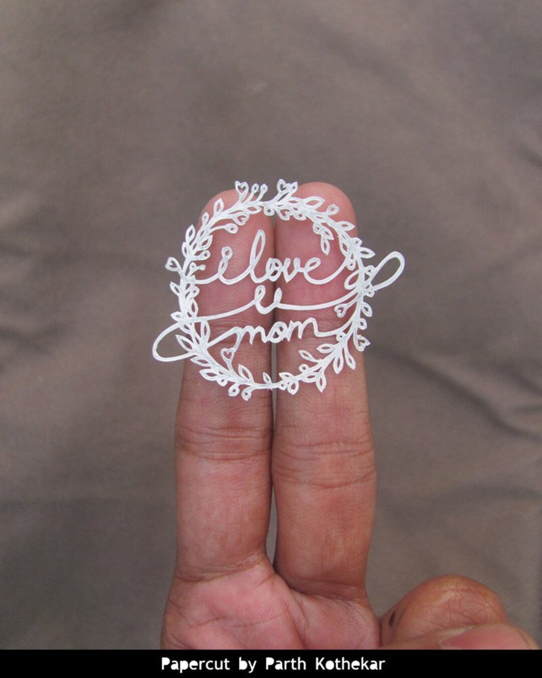I Love You Mom Papercutting Template - Miniature Papercut - Mothers Day ...