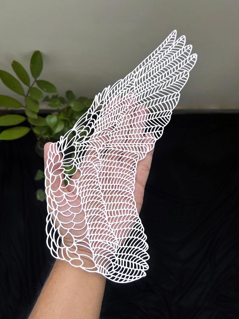 Bird Wings Papercut Template Feather Papercutting Art - Svg Pdf Jpg ...