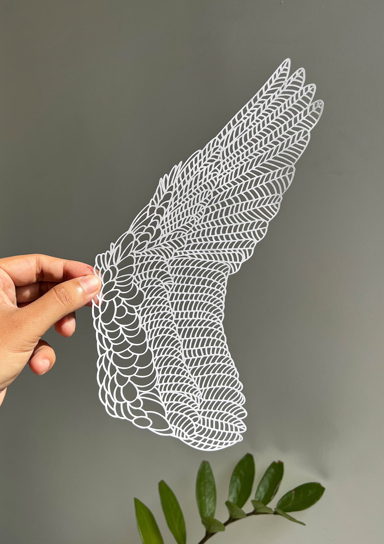 Bird Wings Papercut Template Feather Papercutting Art - Svg Pdf Jpg ...
