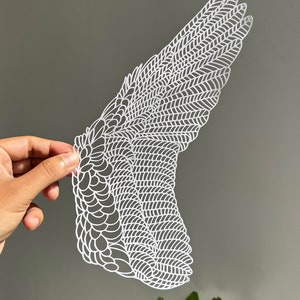 Bird Wings Papercut Template Feather Papercutting Art - Svg Pdf Jpg ...