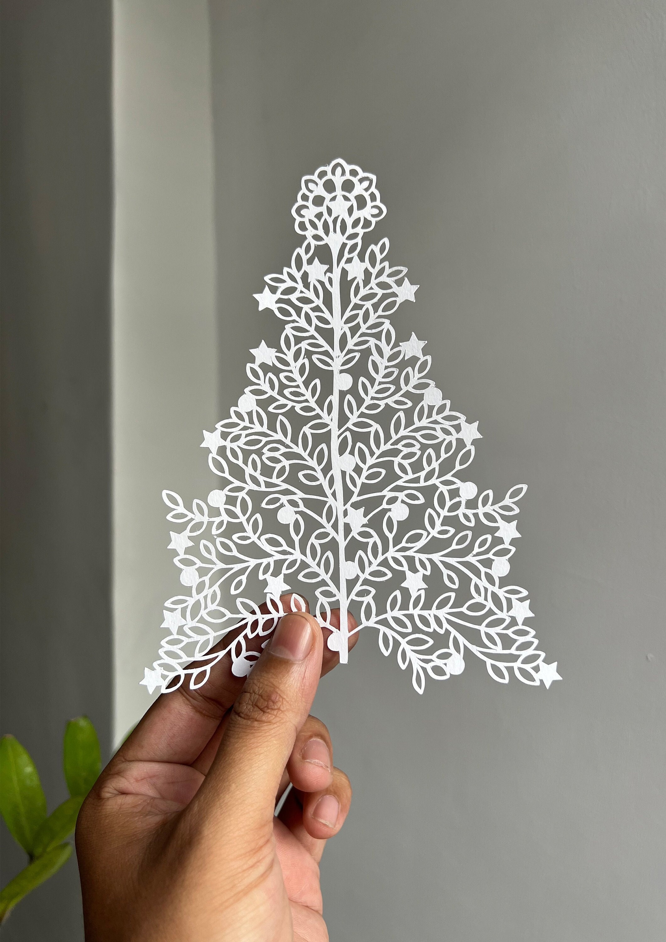 Christmas Tree Papercut Template Papercutting Christmas Gift Pdf Jpg ...