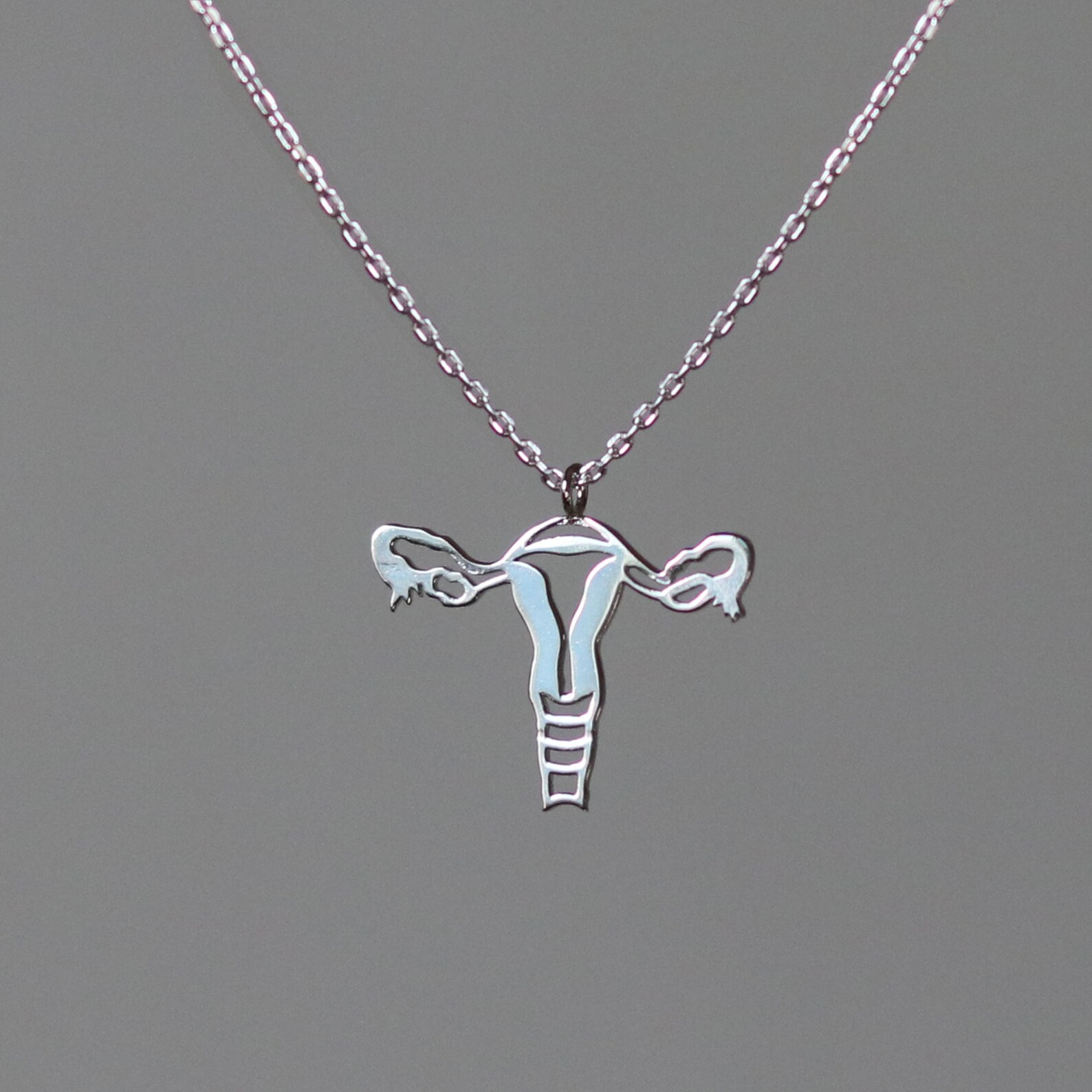 Uterus Pendant Female Anatomy Jewelry Silver Pendant Biology Vagina ...