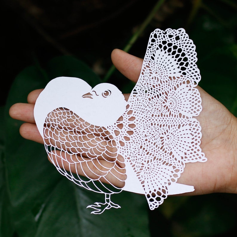 Pigeon Bird Papercut Template, Papercutting SVG, Paper Cut Art, Digital ...