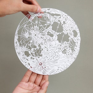 Moon Papercut Template Lunar Paper Art | Paper Cutting Art | SVG - PDF ...