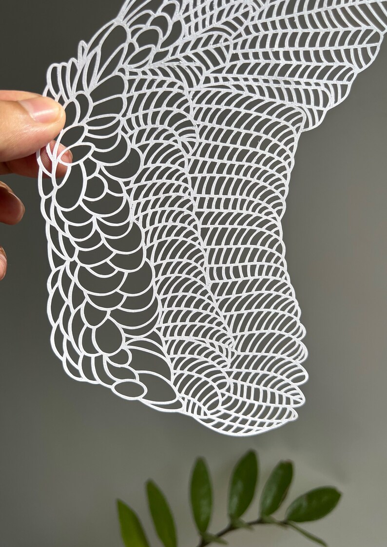 Bird Wings Papercut Template Feather Papercutting Art - Svg Pdf Jpg ...