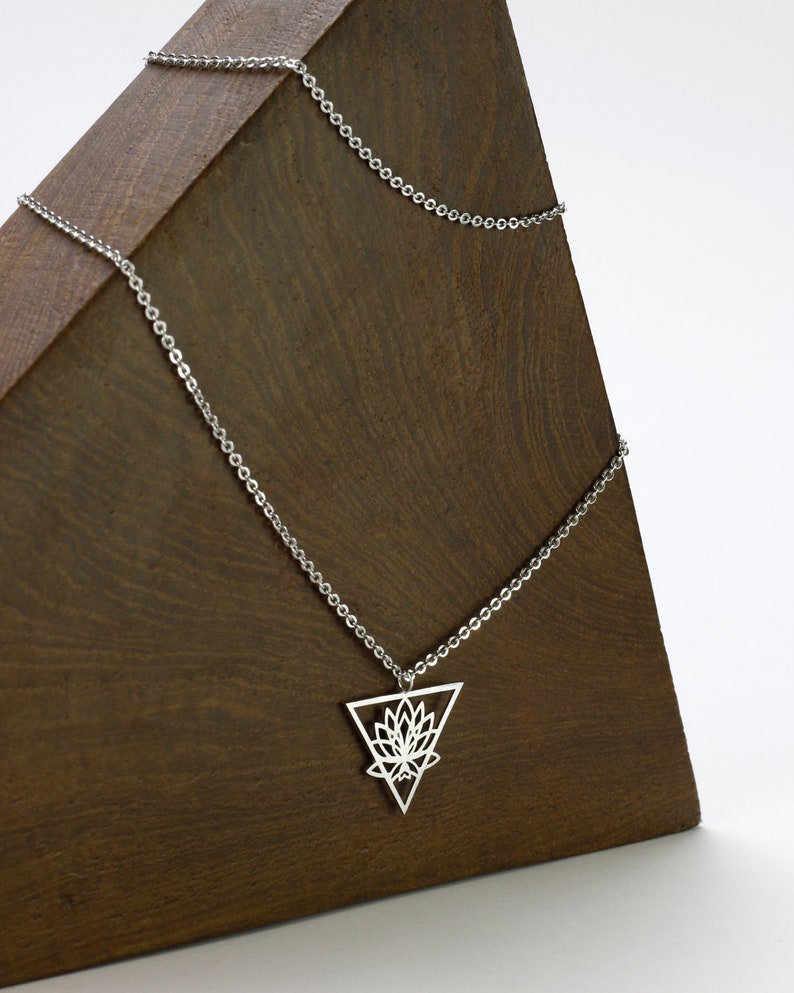 Original Hand-cut 925 Silver Pendant Lotus Triangle Necklaces Shipping ...