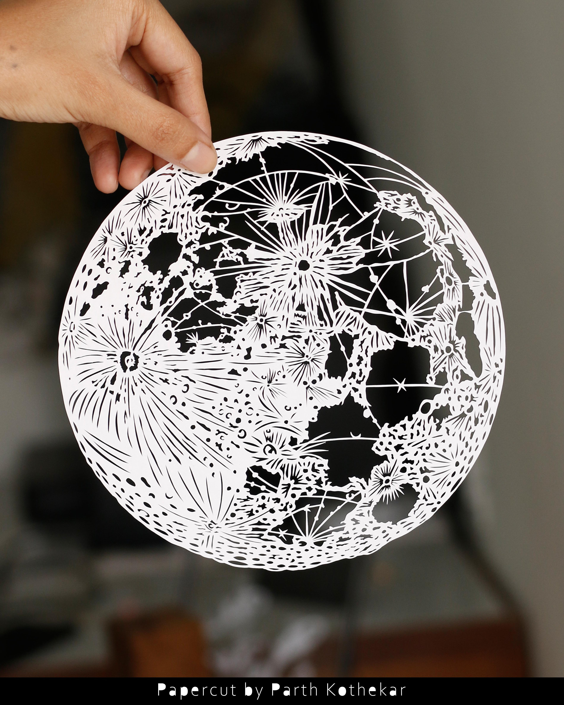 Moon Papercut Template Lunar Paper Art Paper Cutting Art - Etsy Canada