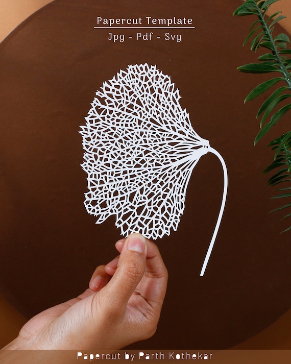 Leaf Skeleton Paper Cut Template Nature Paper Cutting Digital | Etsy