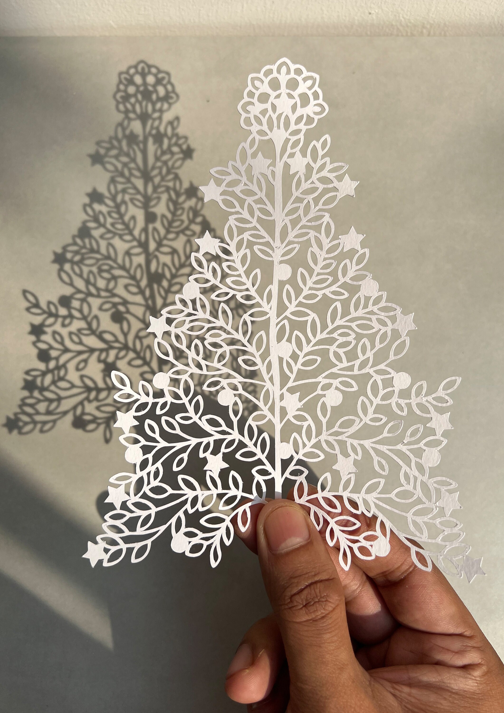 Christmas Tree Papercut Template Papercutting Christmas Gift Pdf Jpg ...