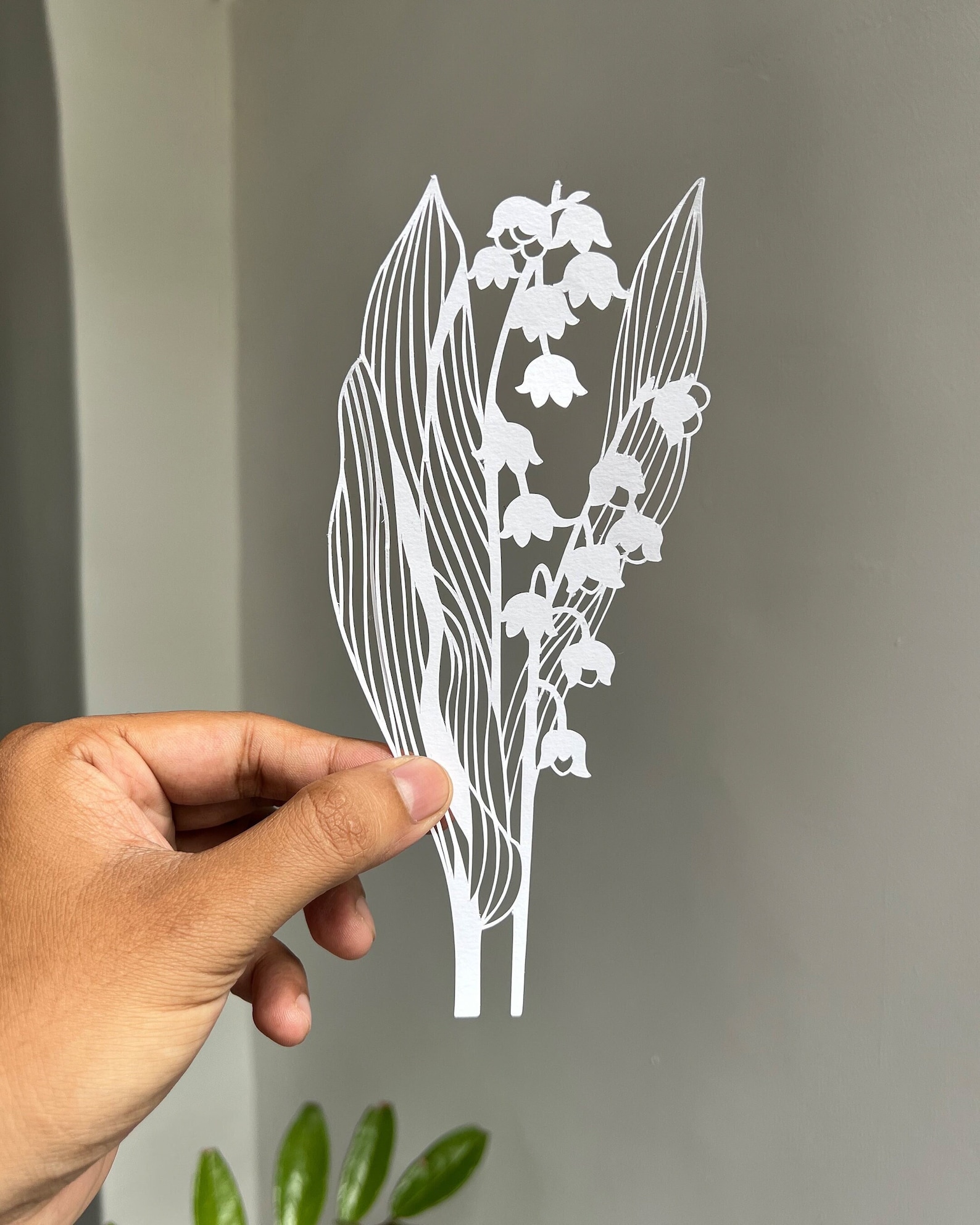 Lily of the Valley Papercut Template Papercutting Lily Flower Pdf Jpg ...