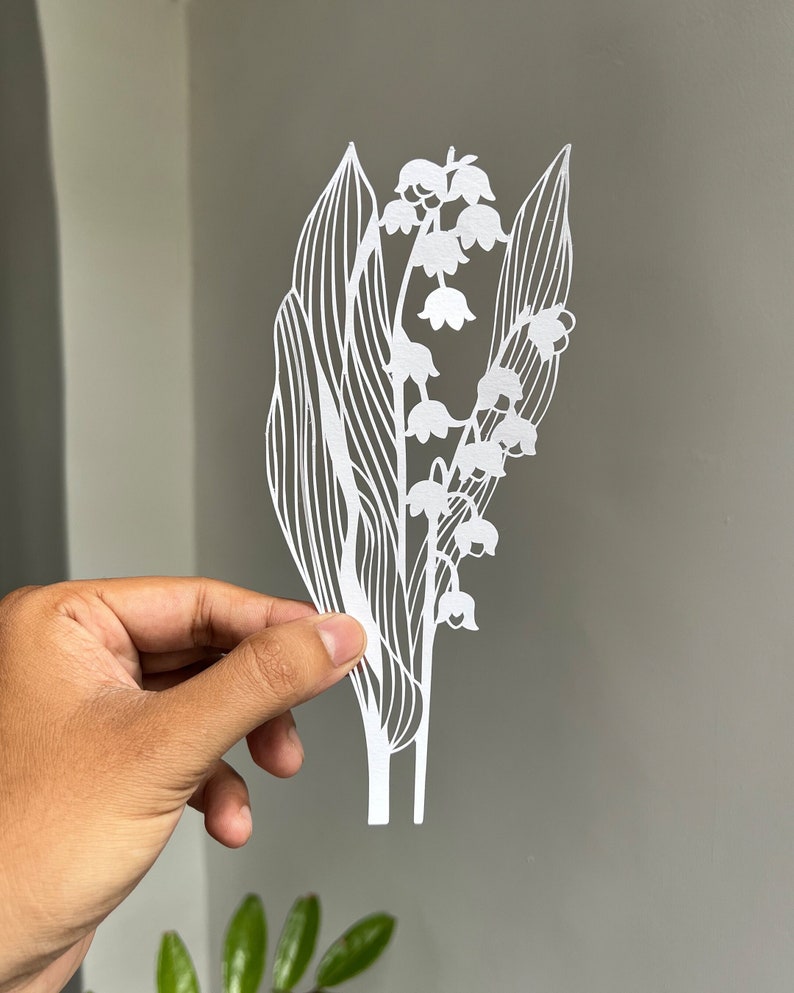Lily of the Valley Papercut Template Papercutting Lily Flower Pdf Jpg ...