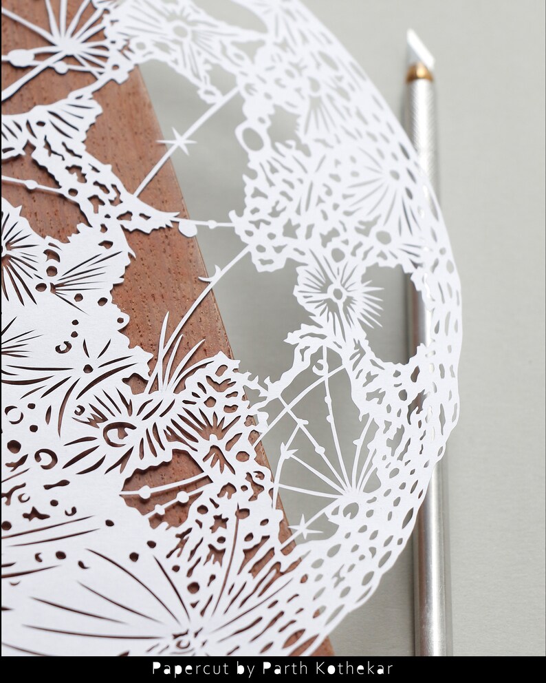 Moon Papercut Template Lunar Paper Art Paper Cutting Art - Etsy