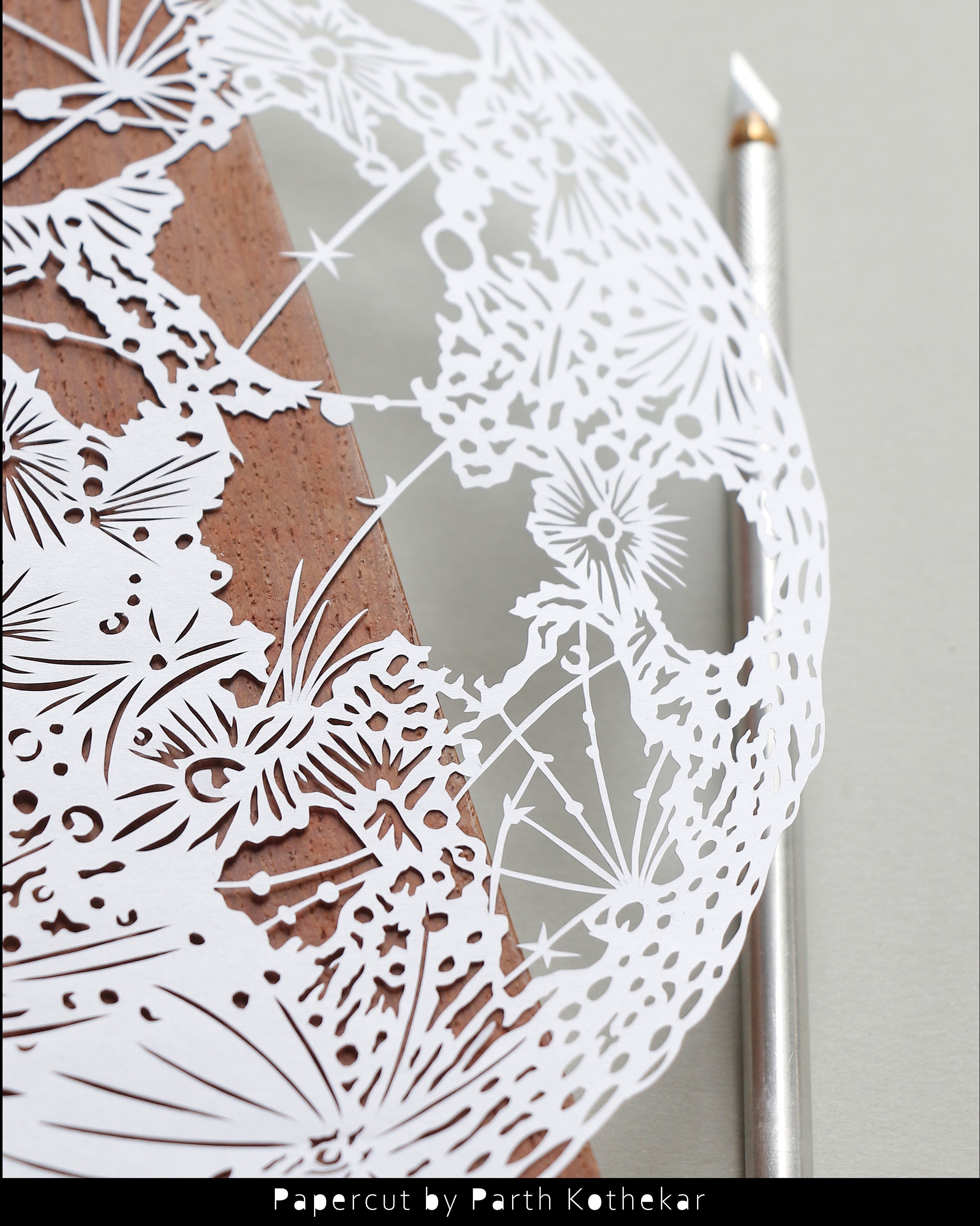 Moon Papercut Template Lunar Paper Art Paper Cutting Art | Etsy UK