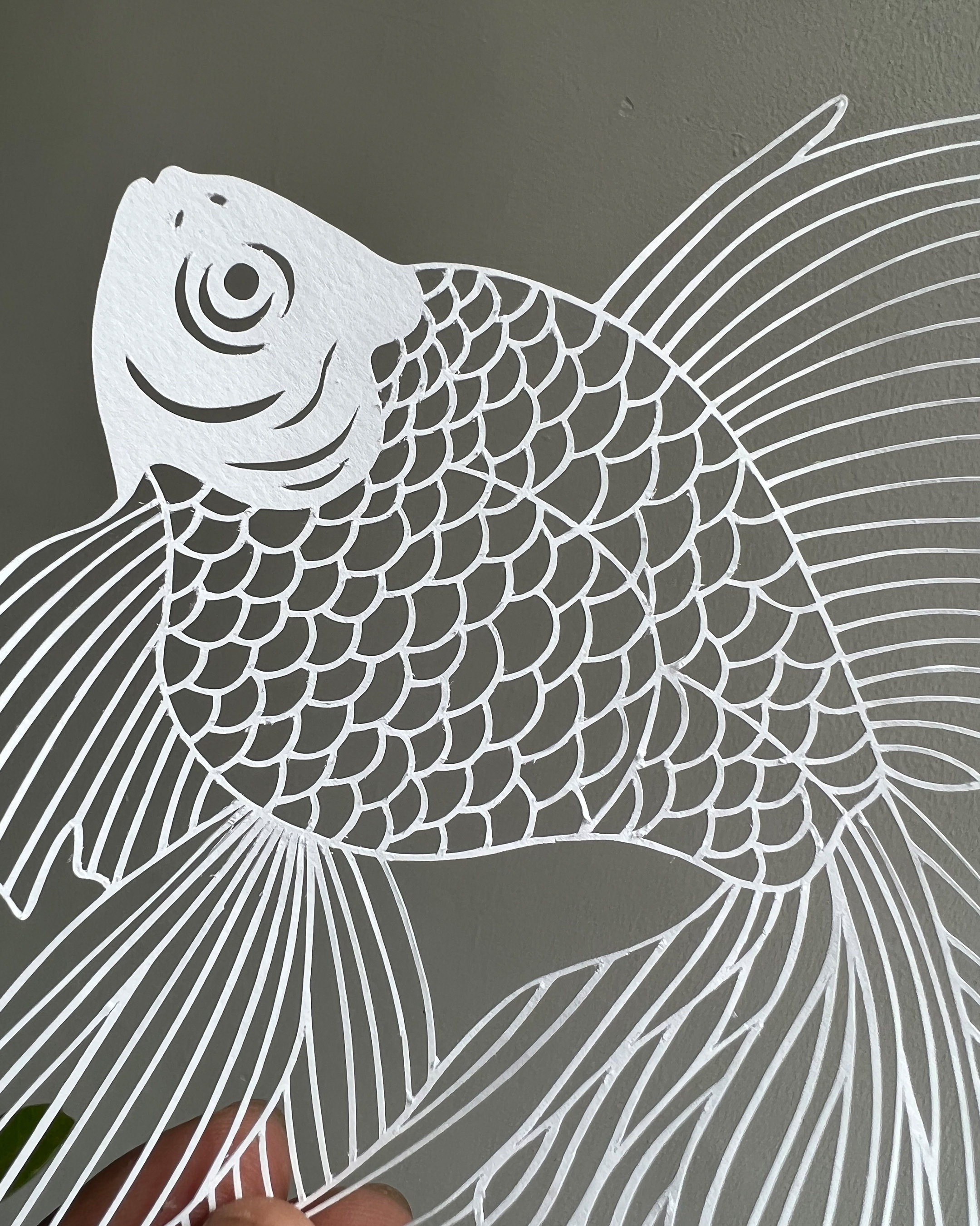 Gold Fish Papercut Template Papercutting Art Fish Craft Cricut SVG ...