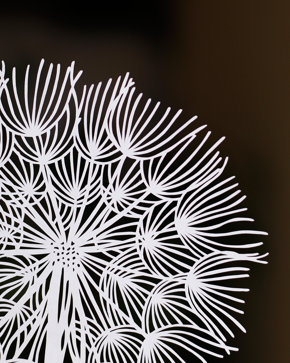 Dandelion Papercut Template | Flower Papercutting Art Cricut SVG ...