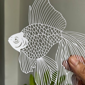 Gold Fish Papercut Template Papercutting Art Fish Craft Cricut SVG ...