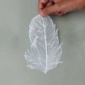 Feather Papercut Template Feathers Papercutting Art - Svg Pdf Jpg ...