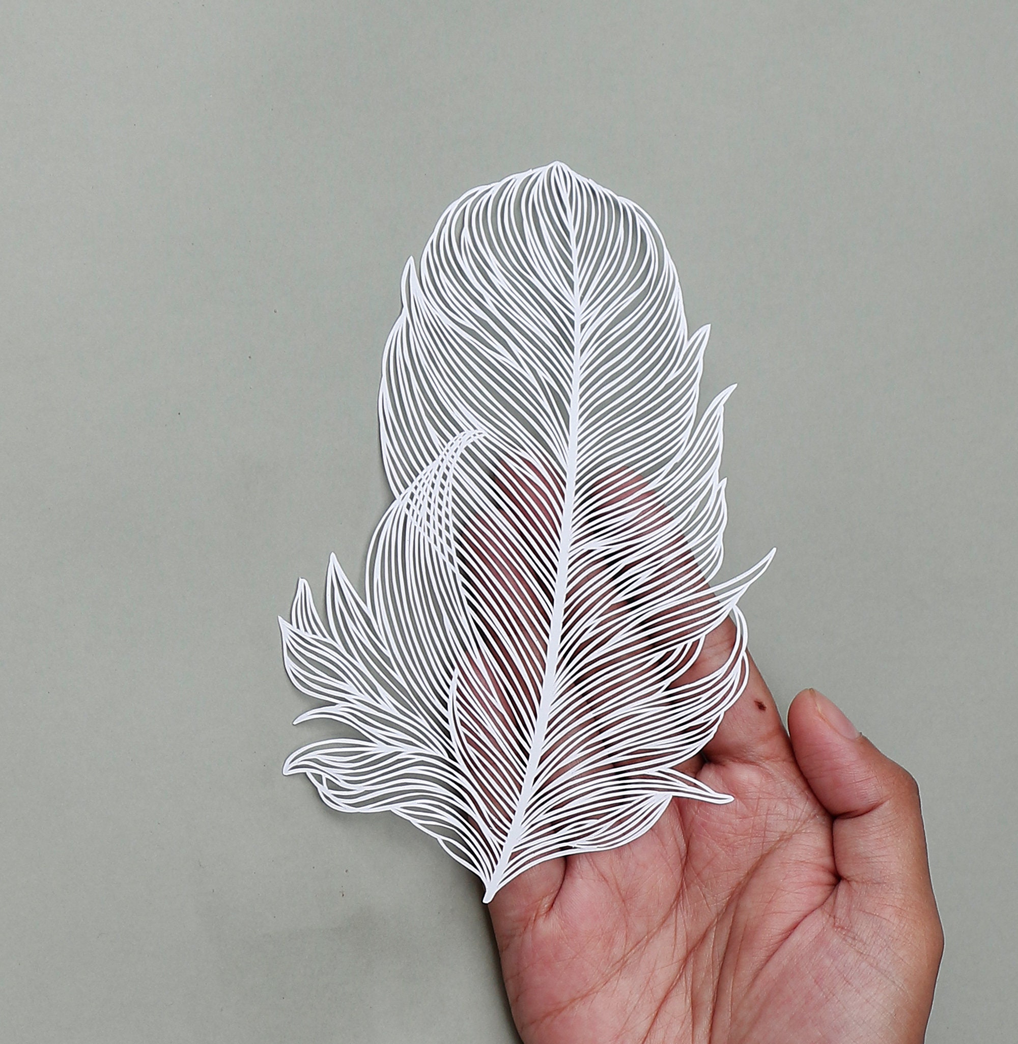 Feather Papercut Template Feathers Papercutting Art Svg Pdf - Etsy