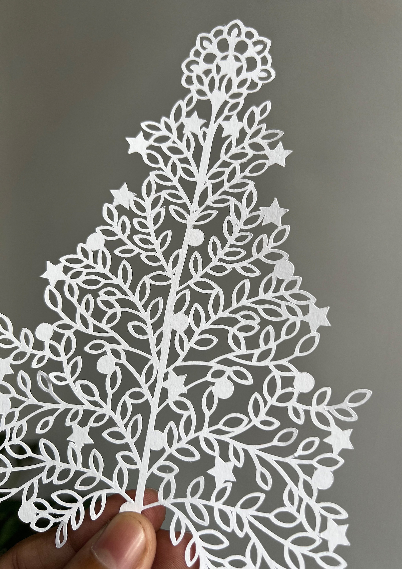 Christmas Tree Papercut Template Papercutting Christmas Gift Pdf Jpg ...