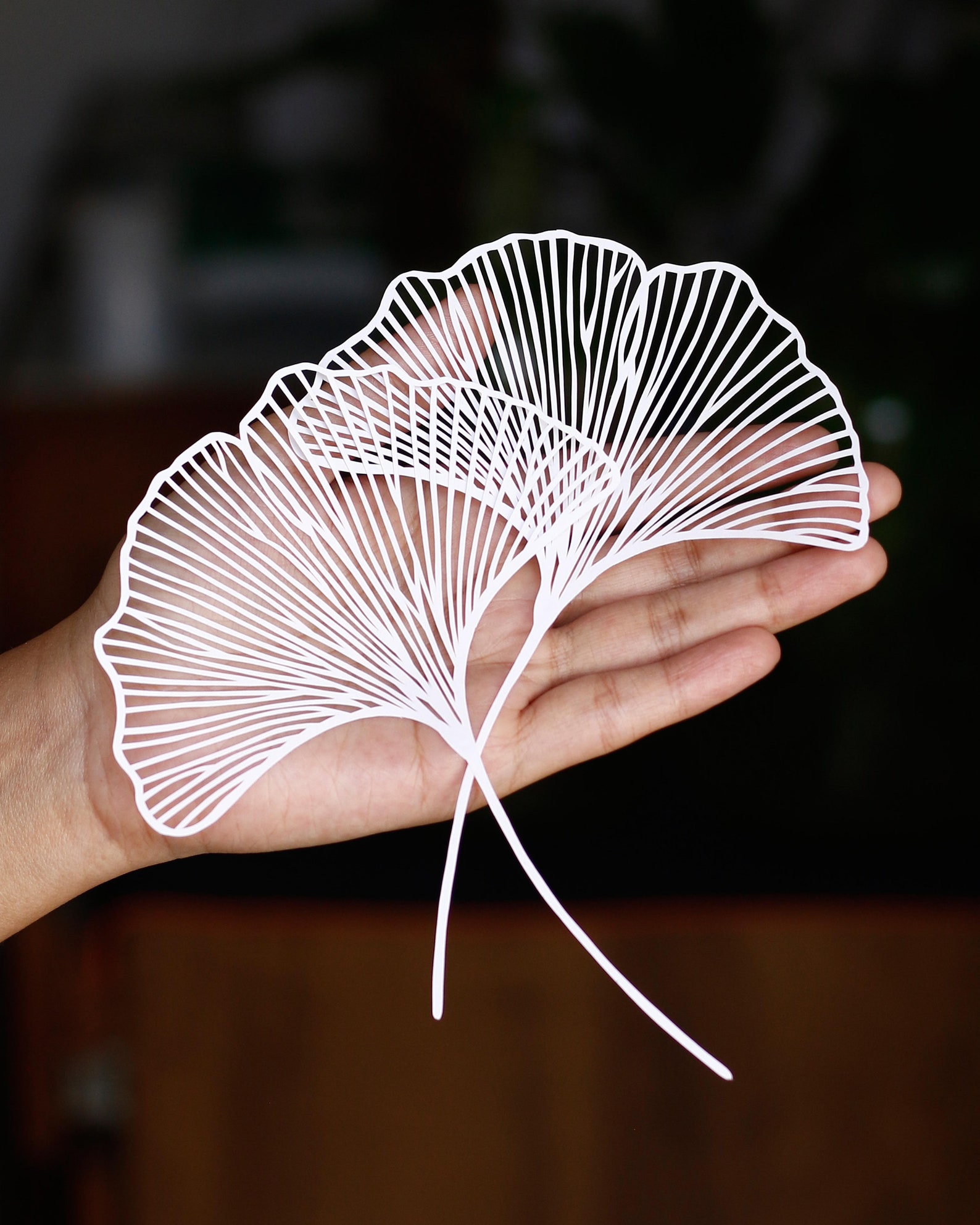 Gingko Leaf Papercut Template Papercutting Art Pdf Jpg | Etsy