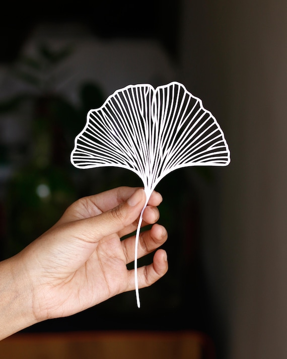 Gingko Leaf Papercut Template Papercutting Art Pdf Jpg - Etsy