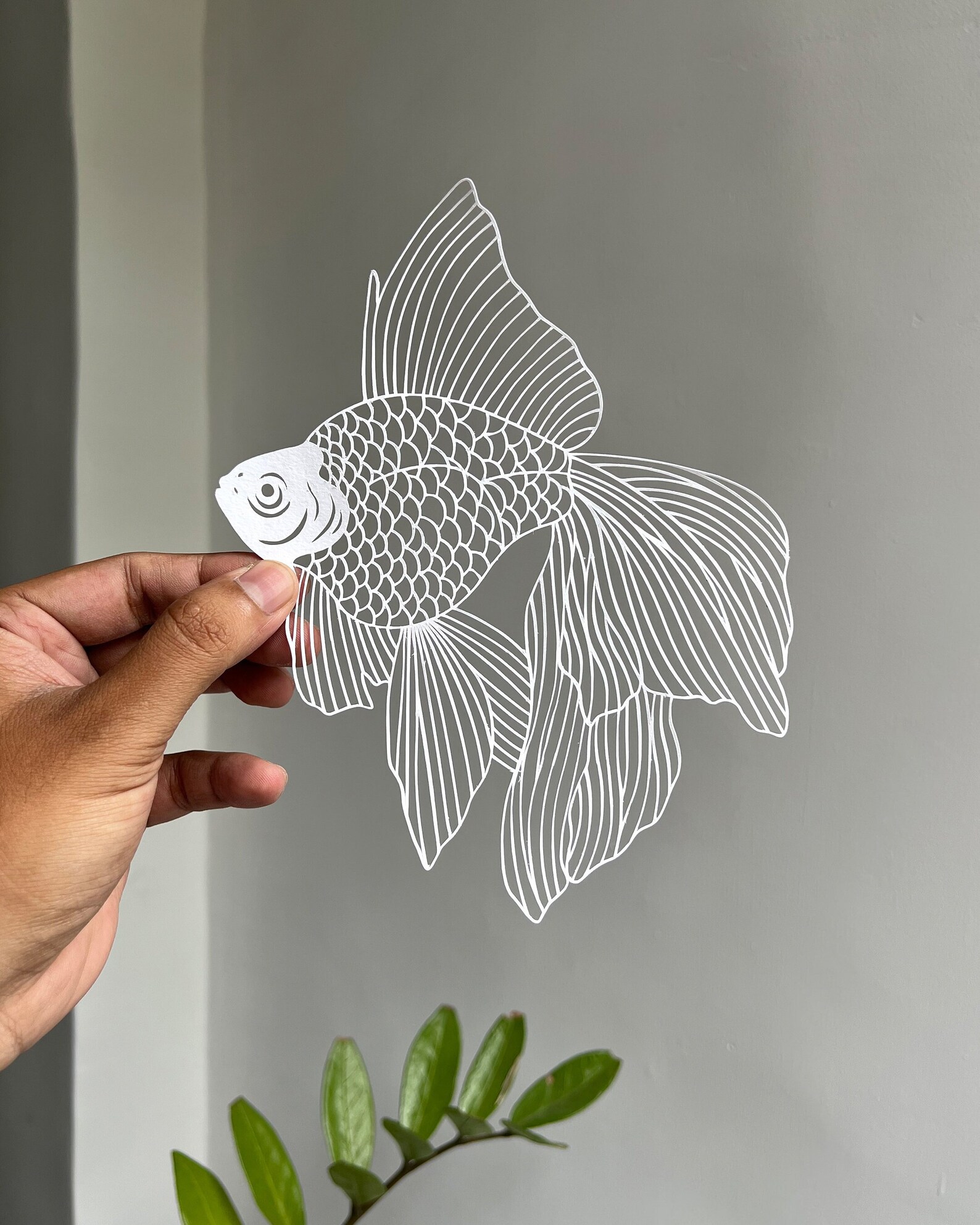 Gold Fish Papercut Template Papercutting Art Fish Craft Cricut SVG ...